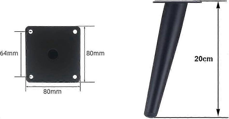 4 Oblique Table Legs,metal Cabinet Legs,cone Furniture Legs,stainless ...