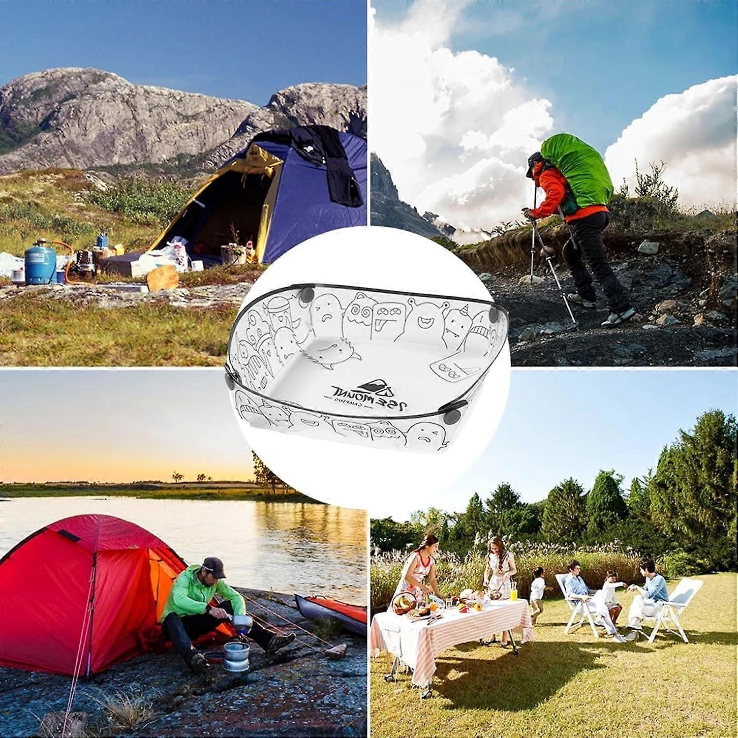 Camping Portable Plate Water Cup Collapsible Tableware Set Foldable ...