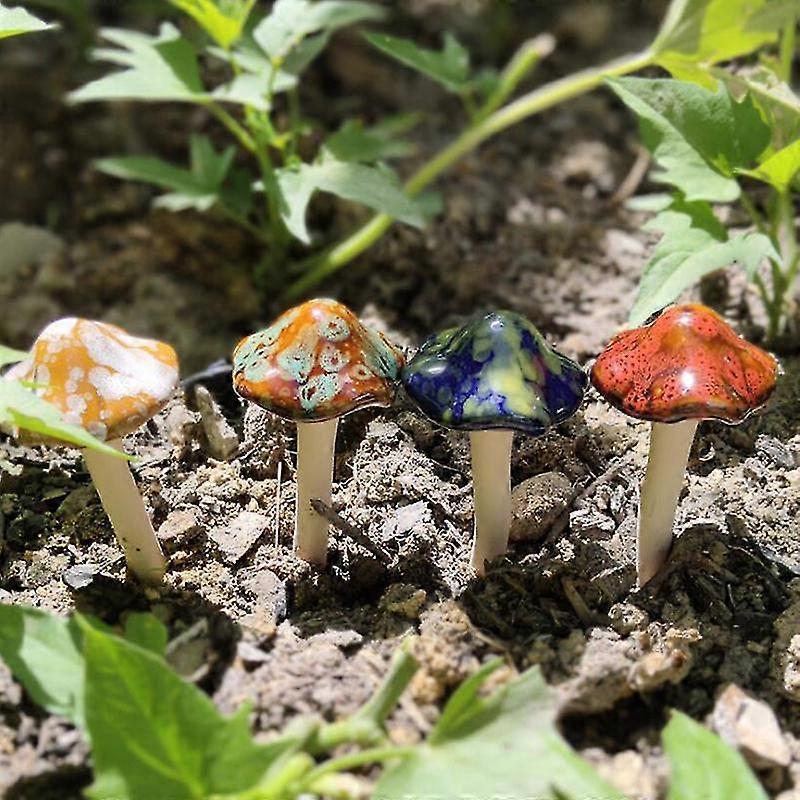 Ceramic Simulation Mushroom Model Bonsai Ornament Diy Home Garden Lawn ...