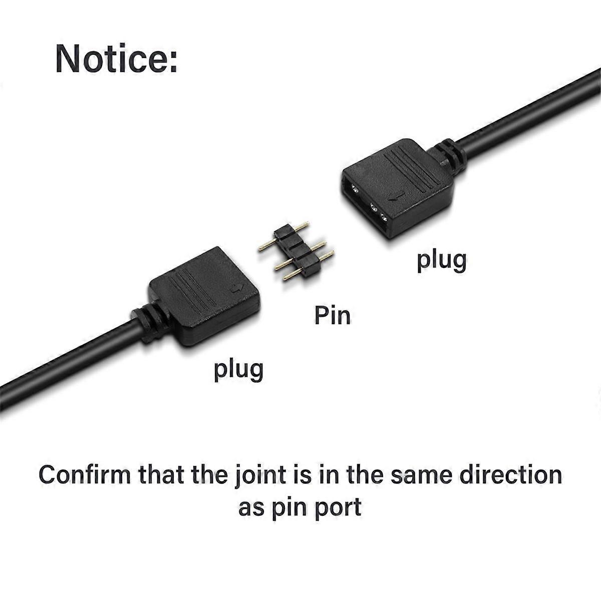 4Pcs RGB Extension Cable 5V 3-Pin to SM 3Pin Female ARGB Connector ...