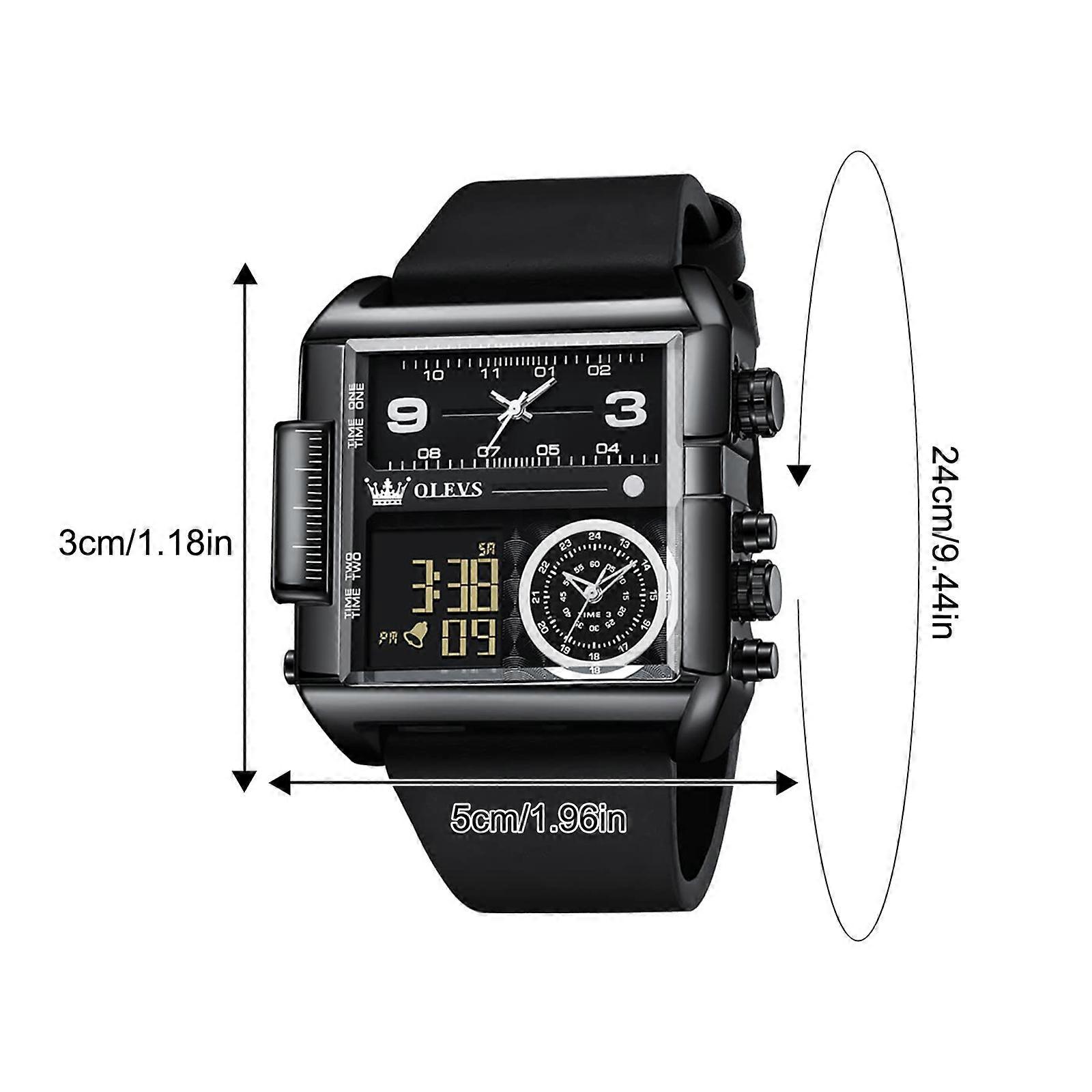 Waterproof Multifunction LCD Dual Display Electronic Quartz Watch for ...