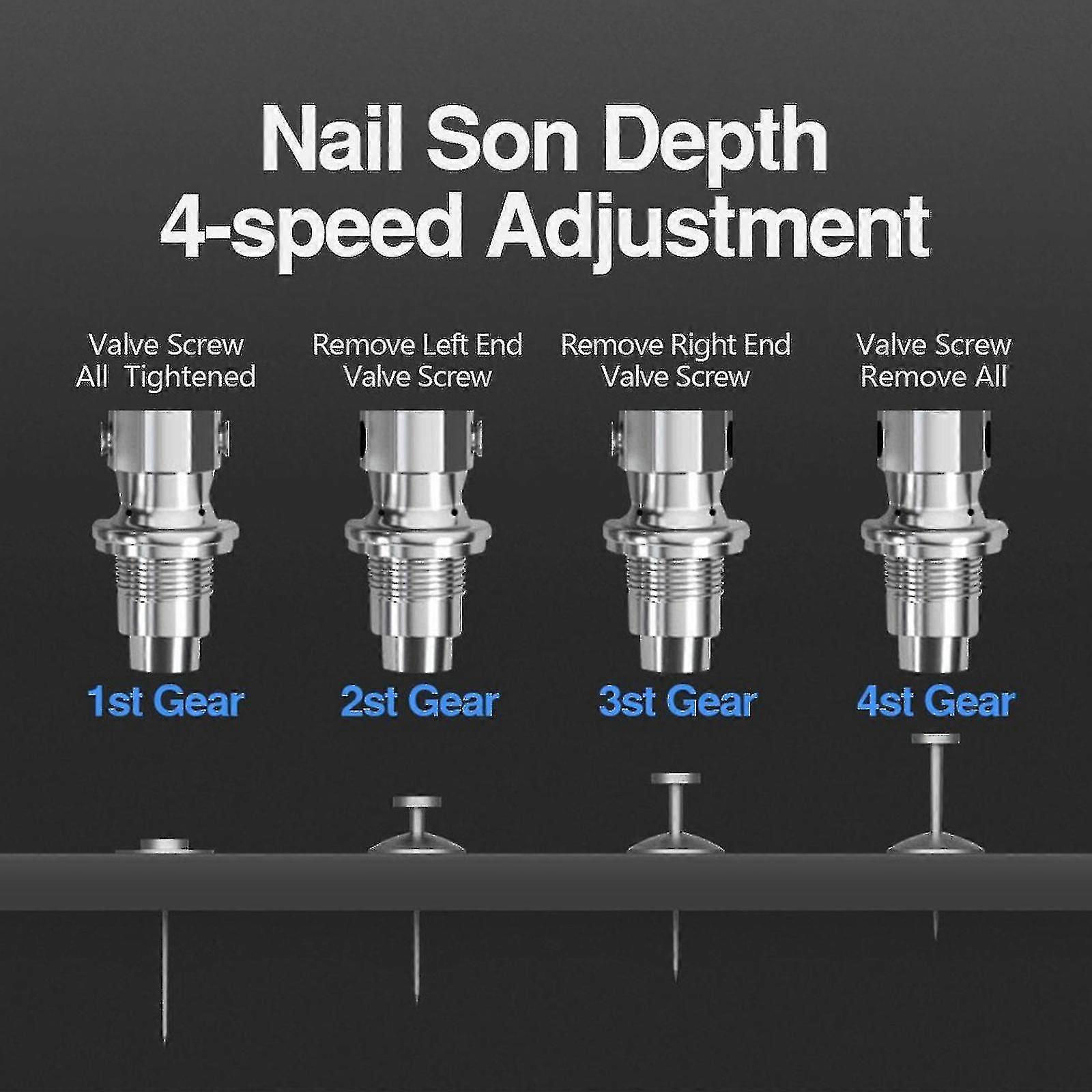 Integrated Air Nailer, Manual Steel Nail Nailer 3 Gears Power With 50/ ...