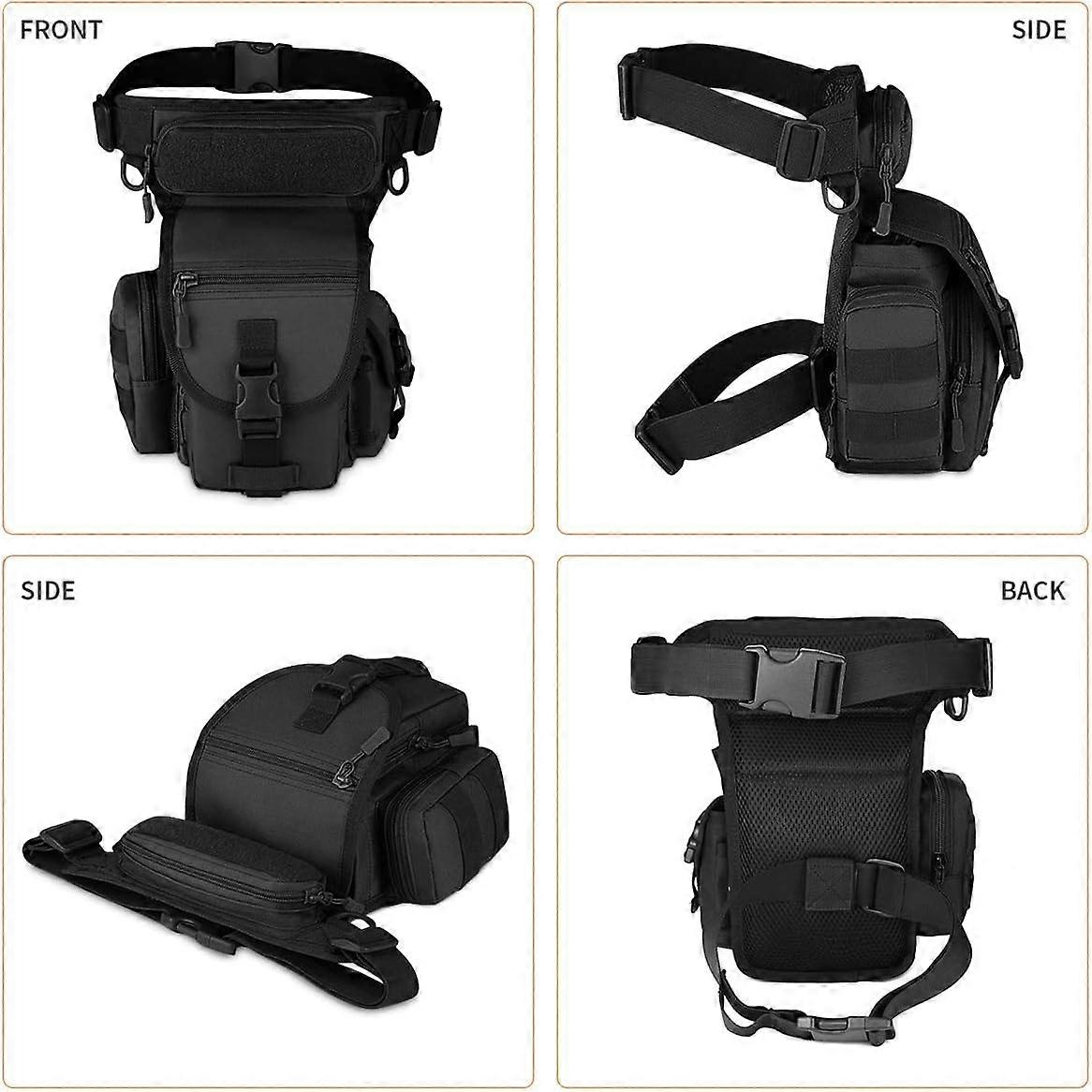 Tactical Leg Bag-Black Military Leg Bag Waist Pack Sport Tactical Leg ...