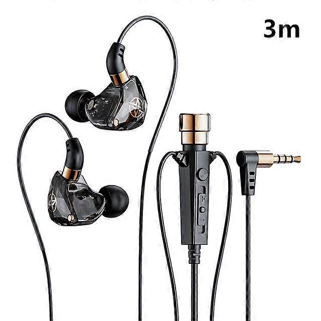 3.5mm Wired Earphones Stereo 90 Elbow Headphones HIFI Bass Hands-free ...