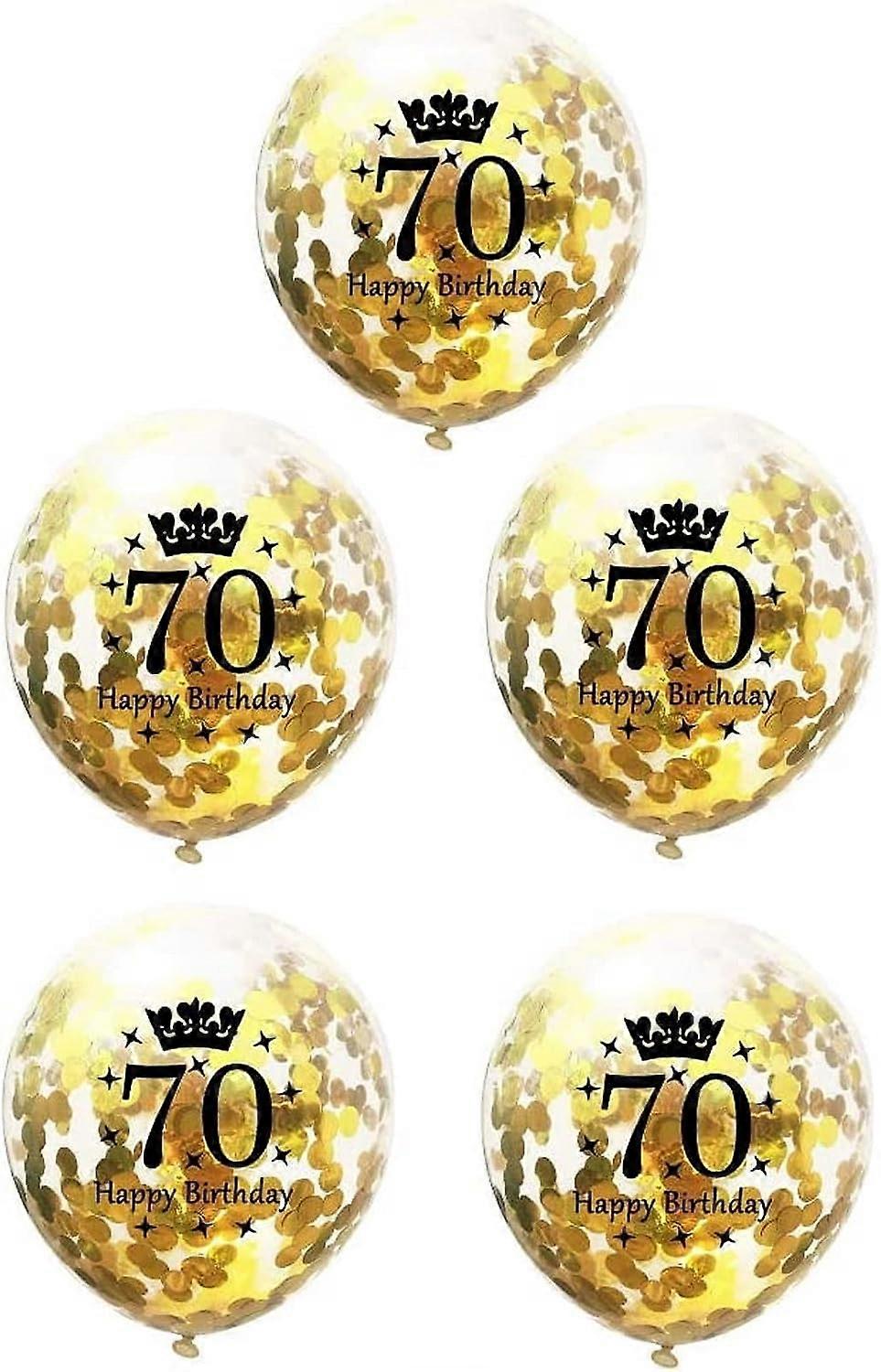 Number Balloons 70 Gold - 70th Birthday Decorations Balloons 12 Inch ...