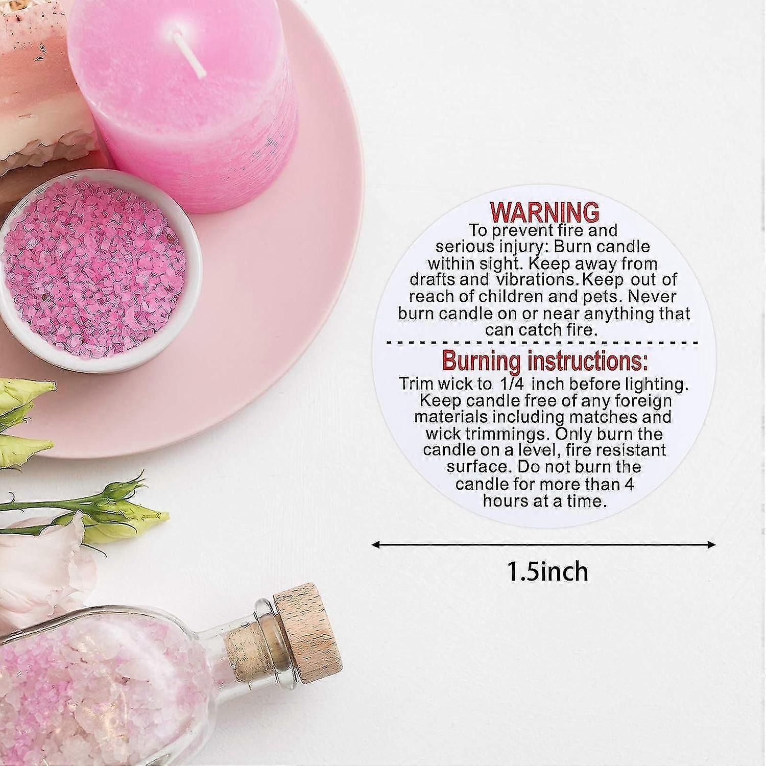 1000 Pieces Candle Warning Labels Candle Jar Container Stickers Candle ...