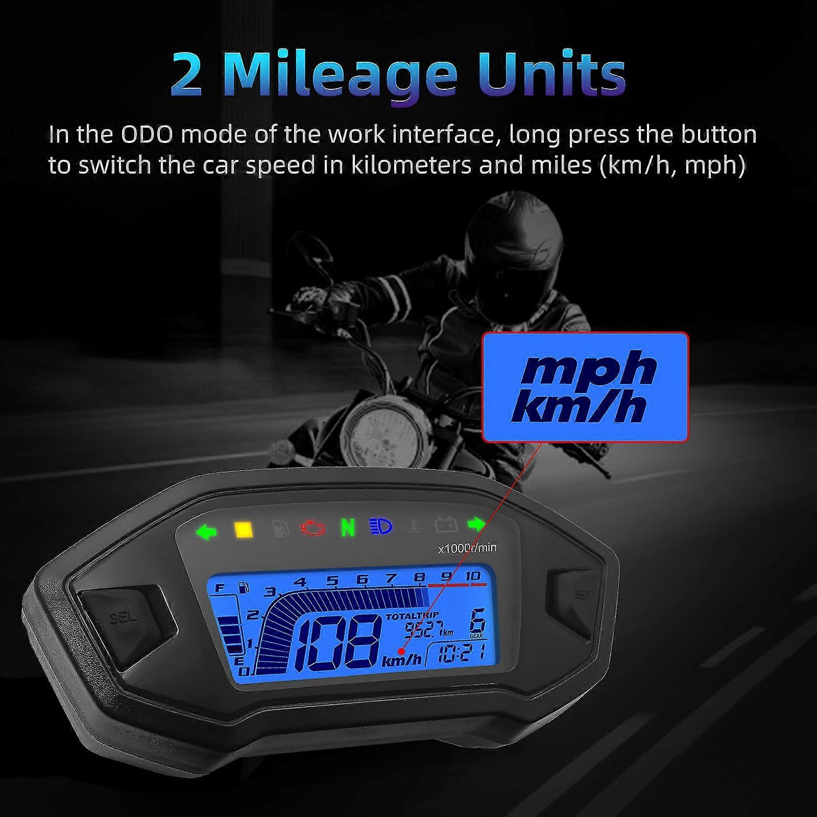 Moto Dashboard Digital Speedometer Tachometer Instrument Panel ...