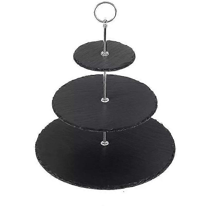 Three Tier Slate Cake Stand Serving Set, Cake Standing Set | Fruugo UK