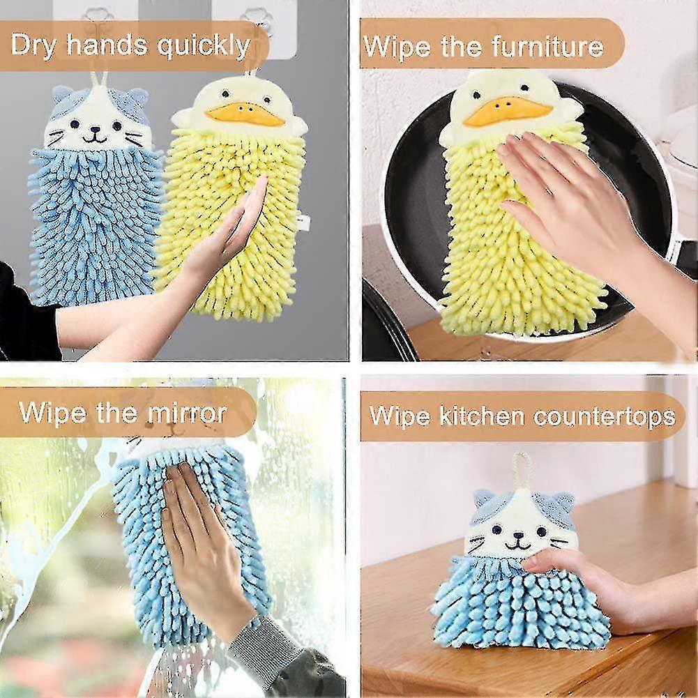 Cute Animal Hand Towels Set, Soft & Plush Microfibre Hand Towel Quick ...
