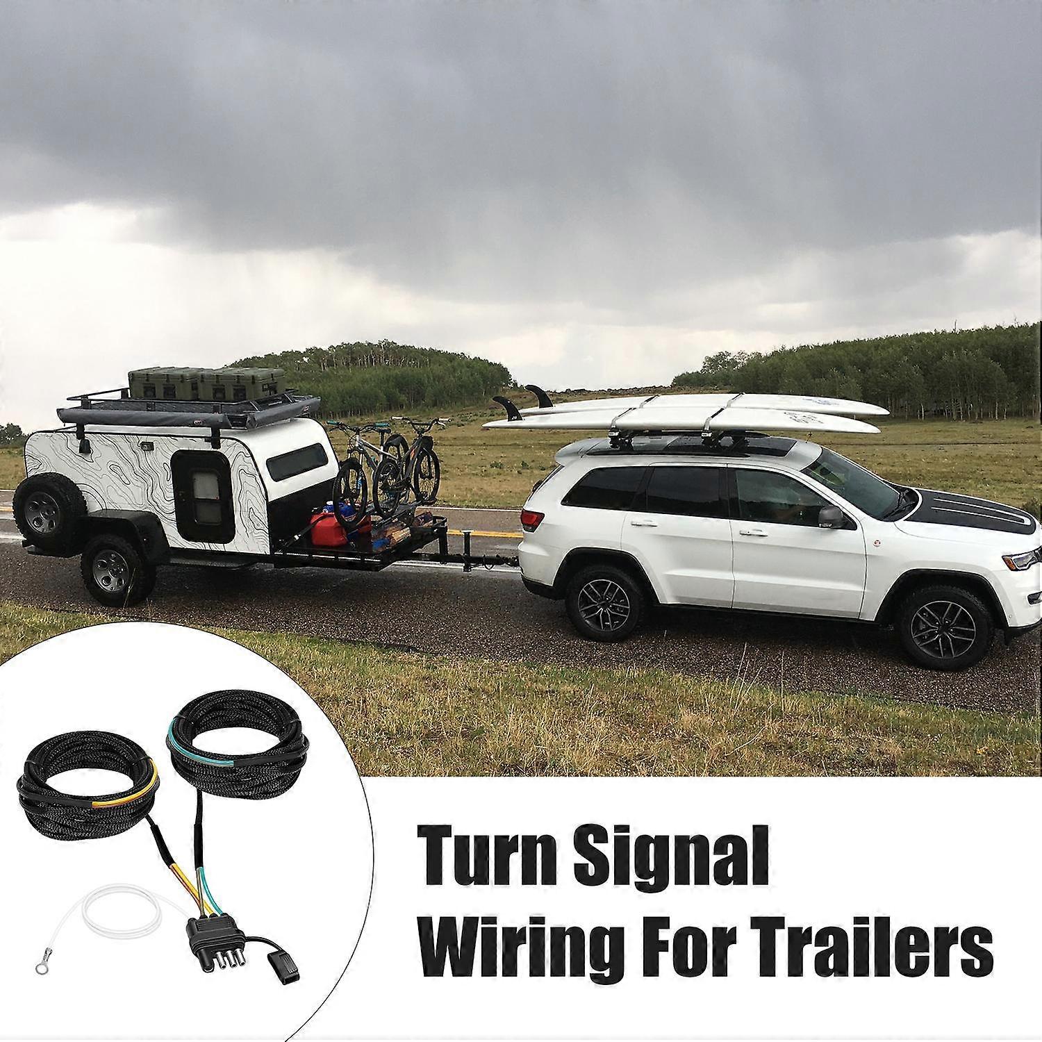 Boat RV 4 Pin 5 Wire Trailer Wiring Harness with Nylon Net Tube PVC ...