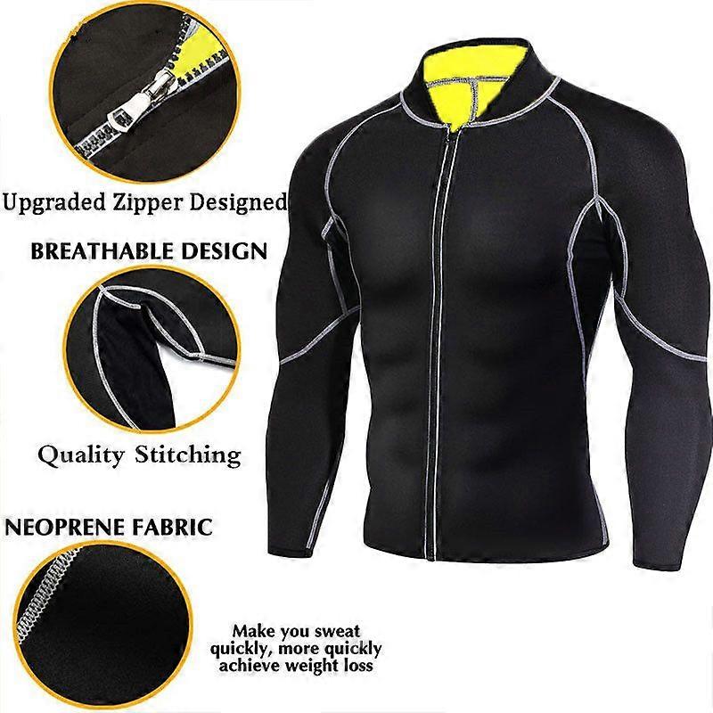 Men Shapers Sauna Suit Neoprene Sweat Jacket Fitness Pants Waist ...