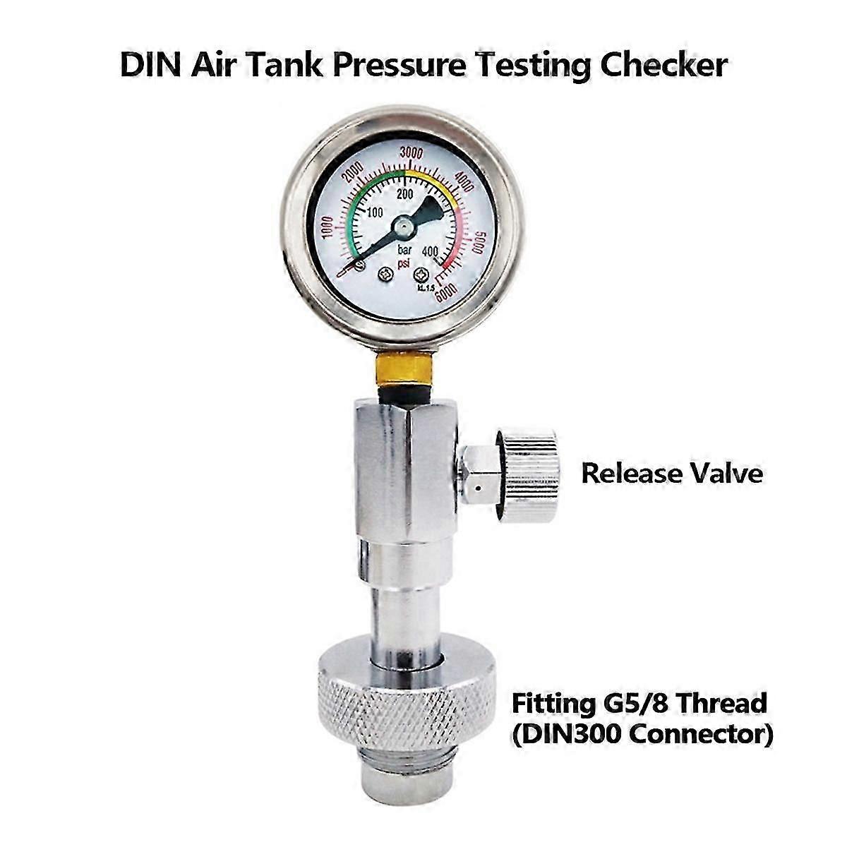 DIN Air Tank Pressure Checker with 400Bar Gauge Scba Tank Pressure ...