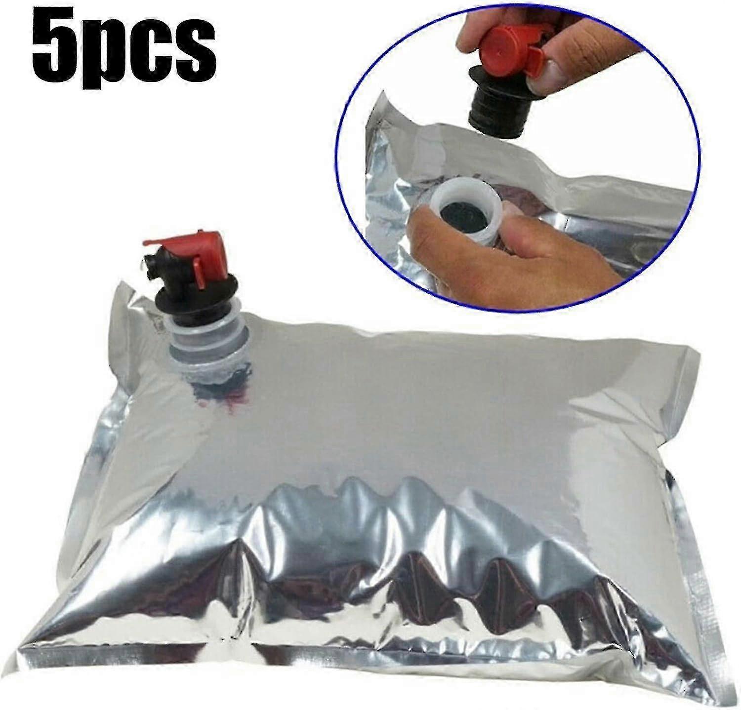 5 Pack 5L Bag-In-Box Wine Handbags with Tap - Replacement Bags for Wine ...