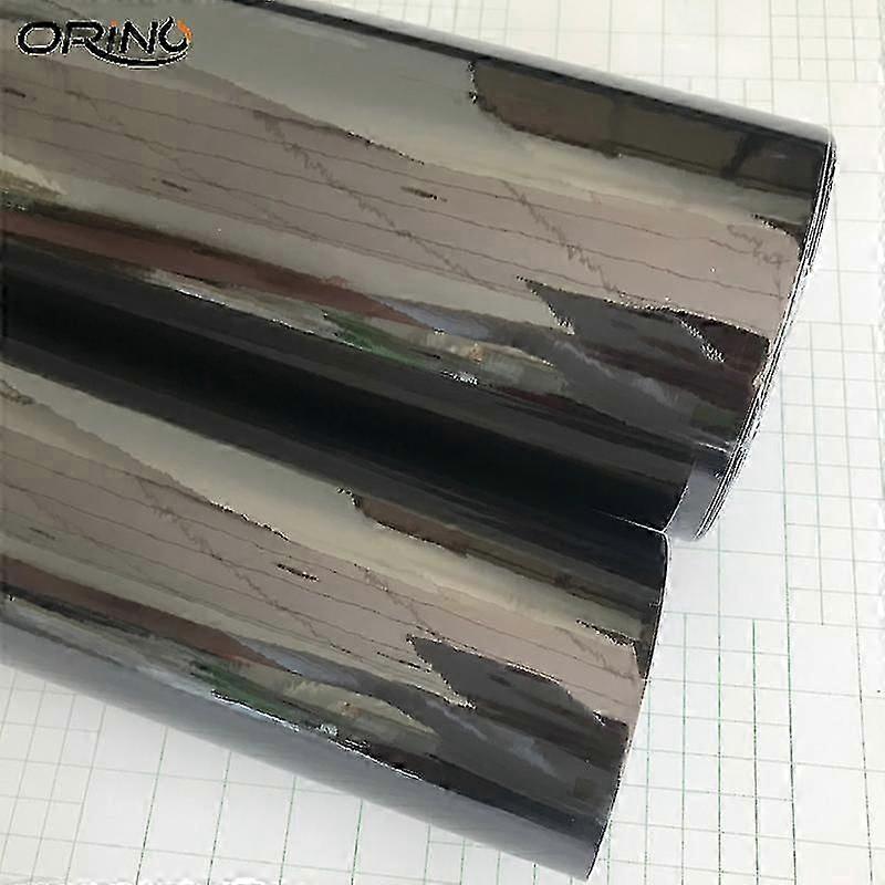 Strechable Black Mirror Chrome Cast Vinyl Wrap Self-adhesive Film Decal ...