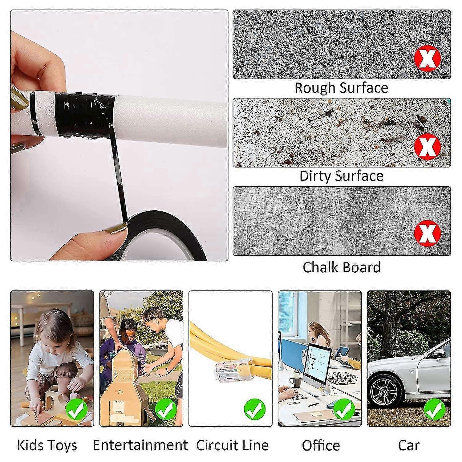 12 Rolls 1/8Inch Whiteboard Tape, Pinstripe Tape Dry Erase Board Tape ...