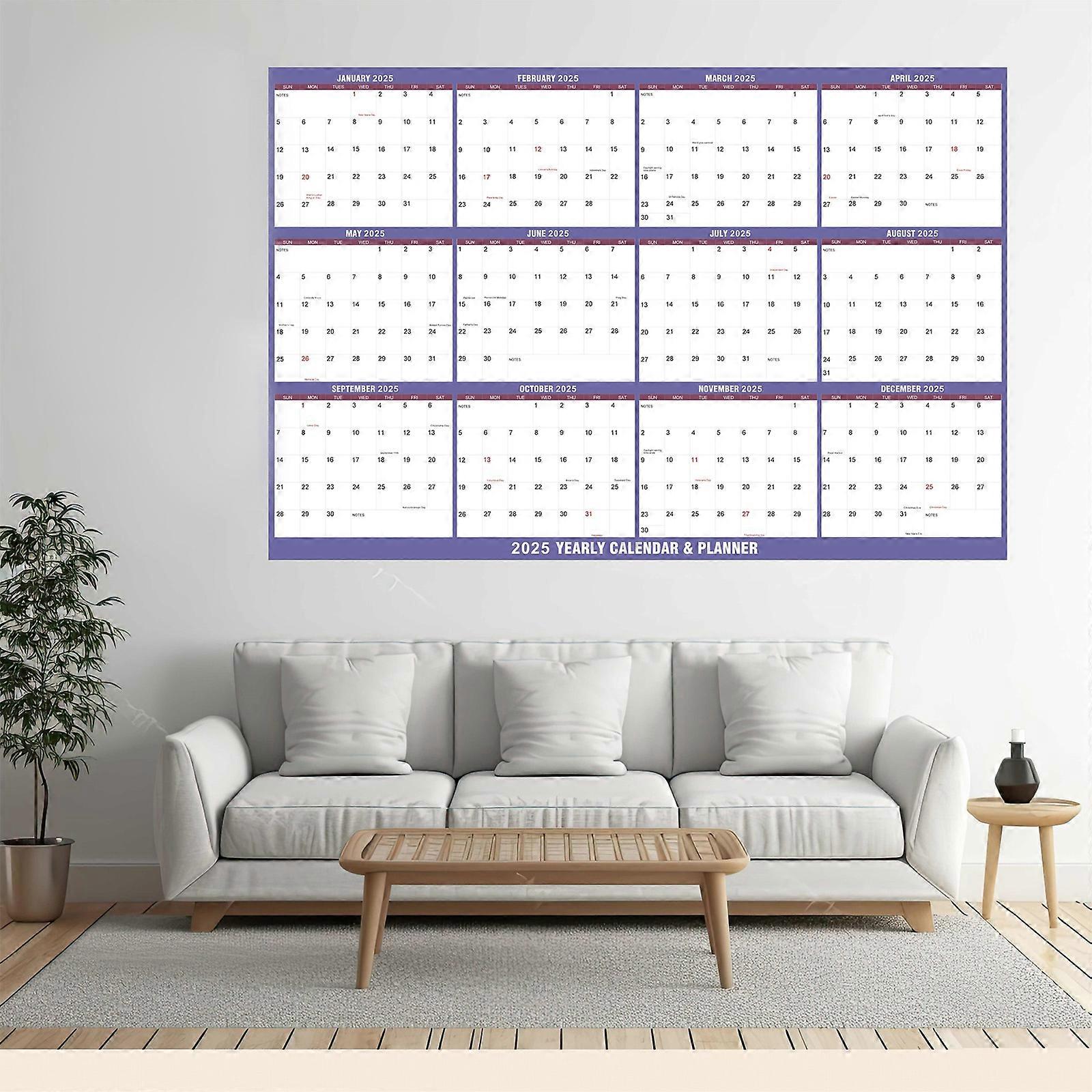 2025 Yearly Wall Calendar 2025 Home Office Wall Planner Calendar 2025 ...
