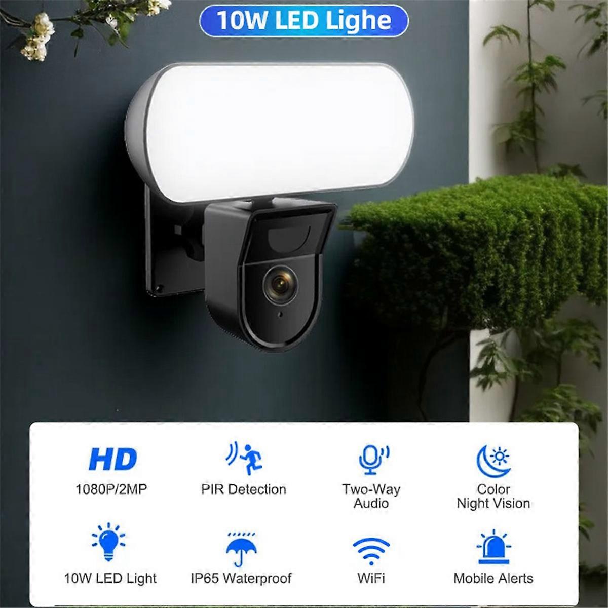 Tuya 3MP Floodlight Camera WiFi Garden Wall Lamp Outdoor Waterproof ...