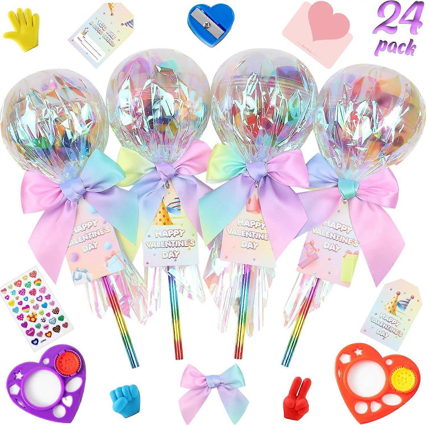 Valentines Day Gifts for Kids - 24 Pack Giant Lollipop Rainbow ...