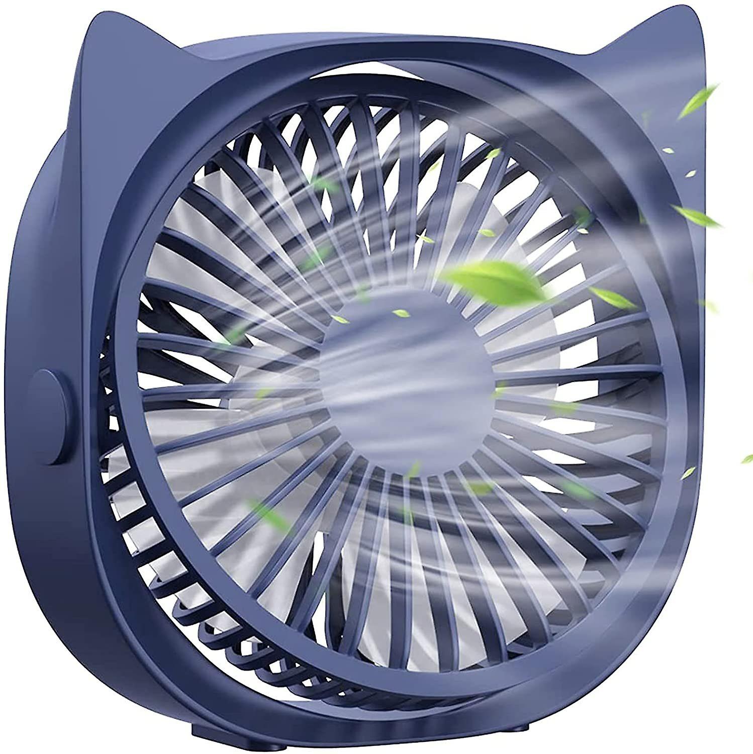 Mini USB Fan Desk Fan, 3 Speed Control, 360 Rotation Portable USB ...