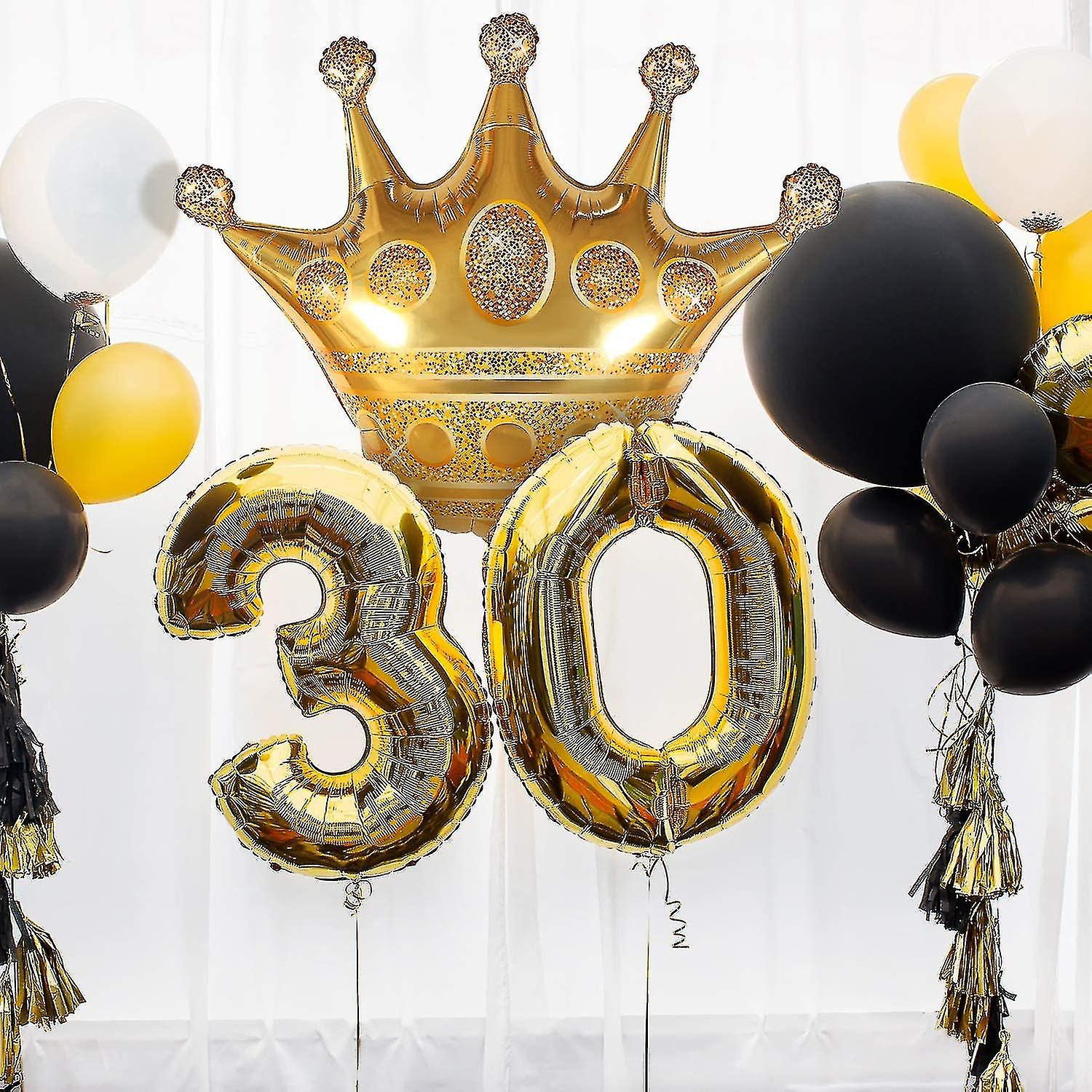 10 Pieces Gold Crown Balloons Aluminum Foil Crown Balloons For Baby ...