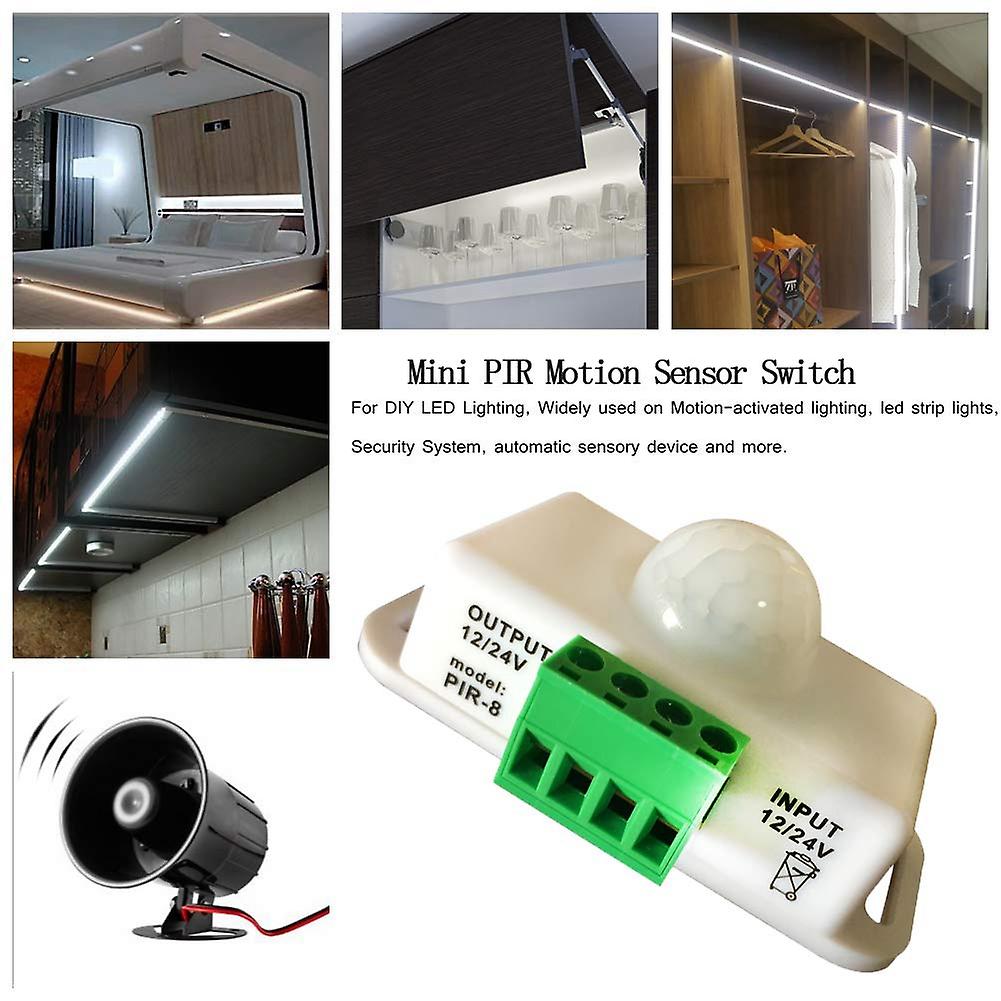 PIR Infrared Motion Sensor Detector, DC 12V-24V Strip Light Motion ...