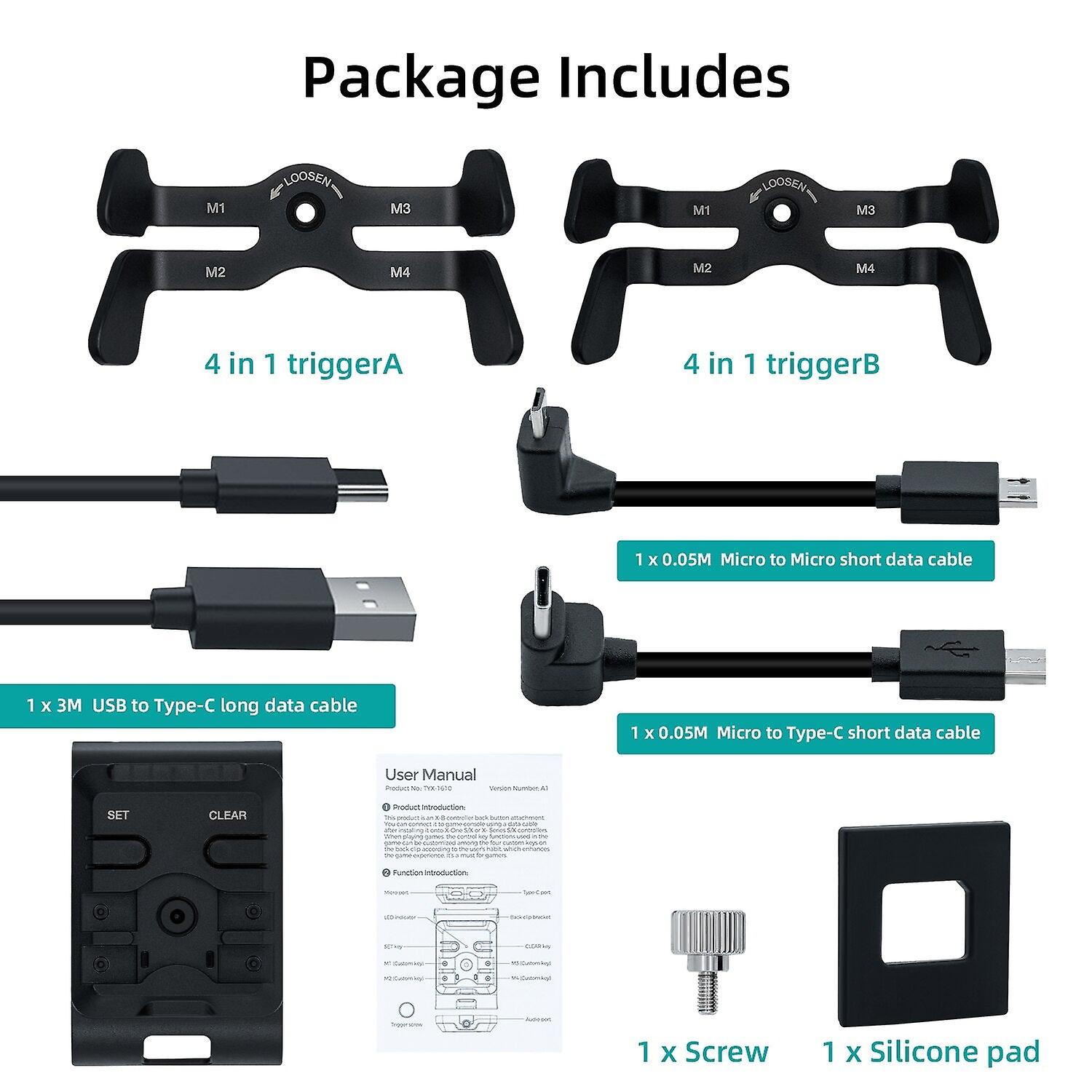 Controller Back Button Attachment Adapter Paddles Keys For Xbox One S/x ...