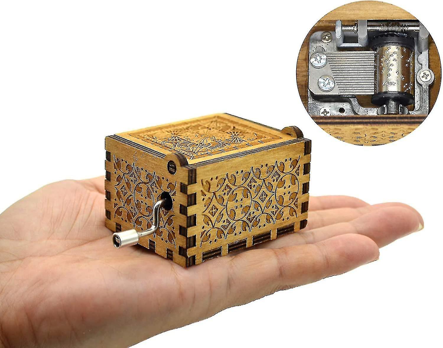 Caribbean Davy Jones Music Box Hand Crank Antique Wooden Musical Box ...