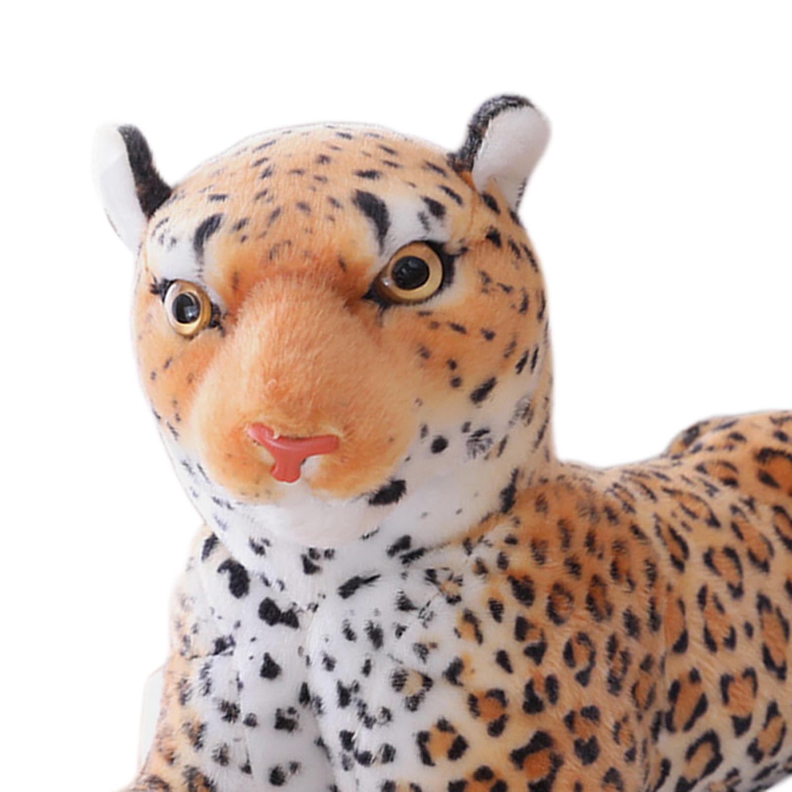 Leopard Plush Toy Animal Giant Cheetah Touch Toy for Living Room Kids ...