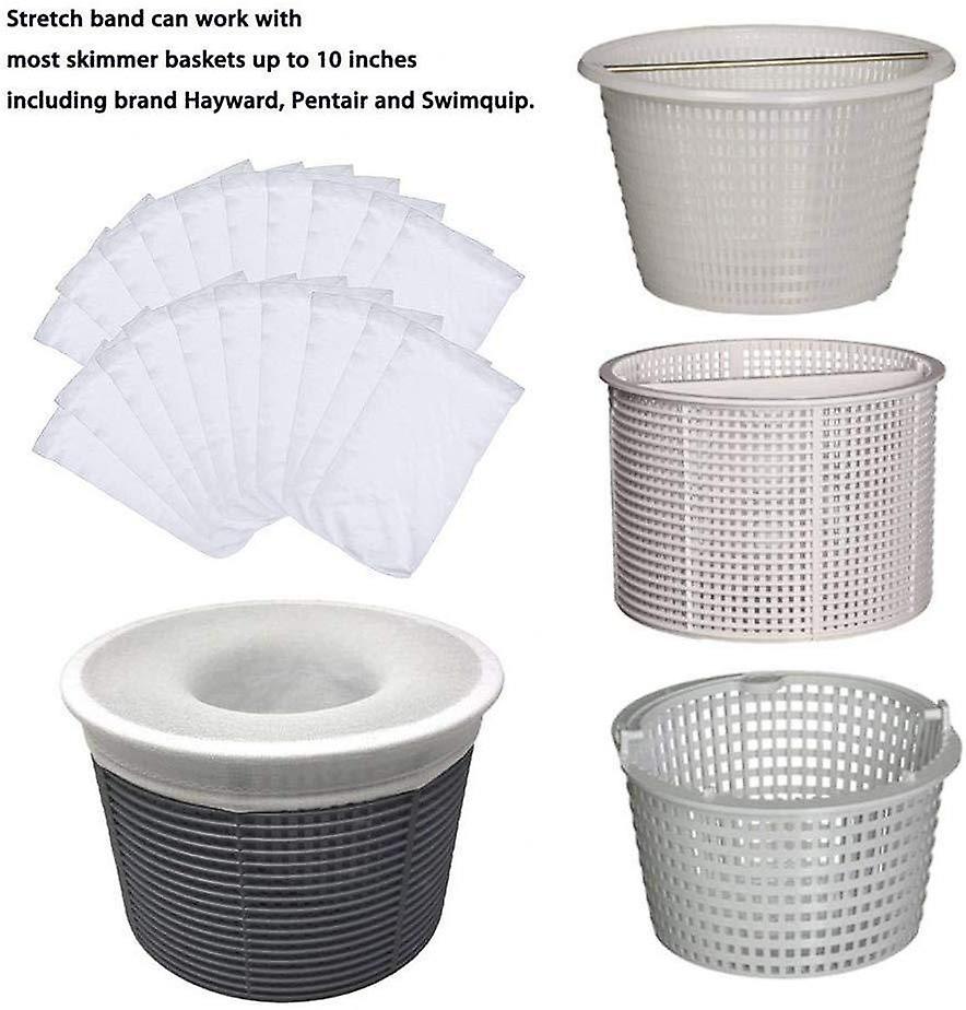 10 Pieces Pool Skimmer Socks, Durable Elastic Nylon and Cloth Filters ...