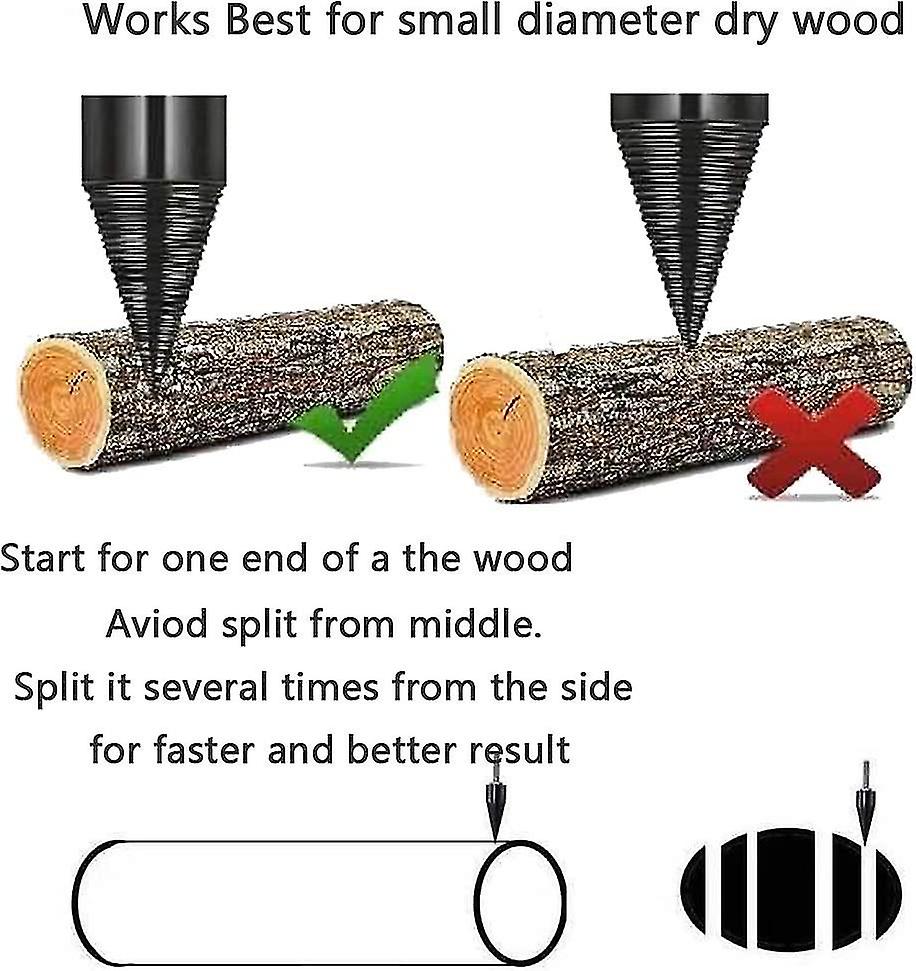 Firewood Log Splitter Drill Bit,3pcs Removable Cones Kindling Wood ...