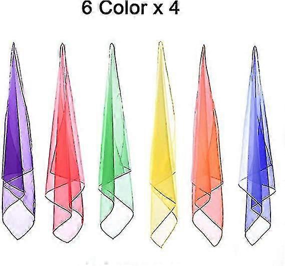 24pcs Juggling Scarves Dance Scarf Magic Scarves Musical Square ...