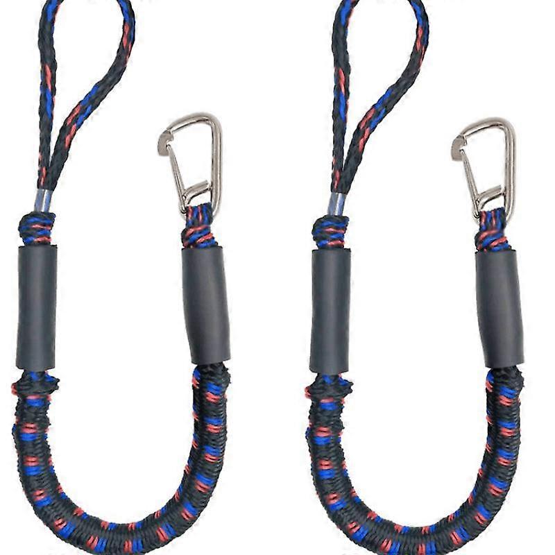 2pcs 4 Ft Bungee Dock Lines With 316 Stainless Steel Snap Hook, Boat ...