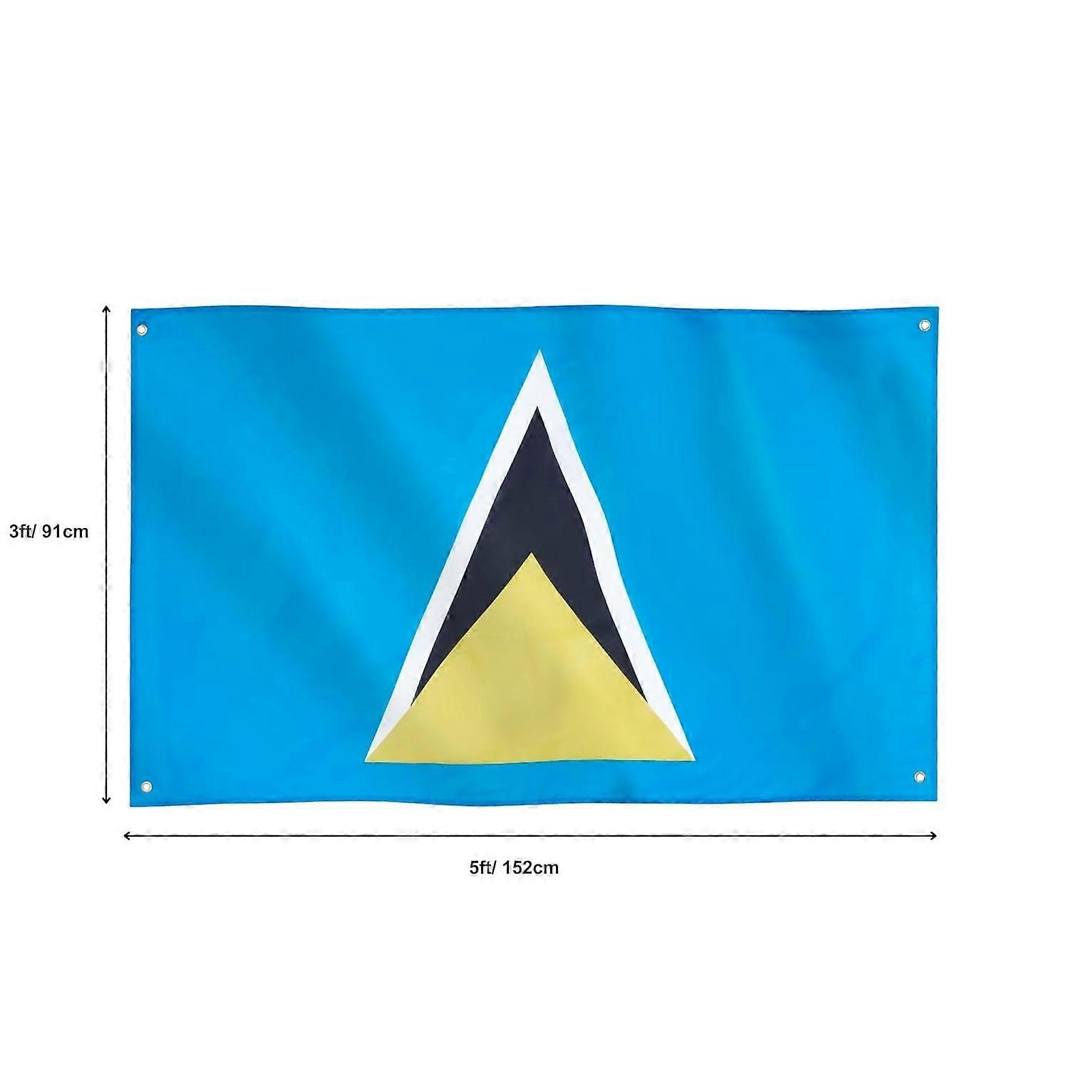 St Lucia Flag,Eyelet In Every Corner, St Lucian flag, Saint Lucia Flag ...