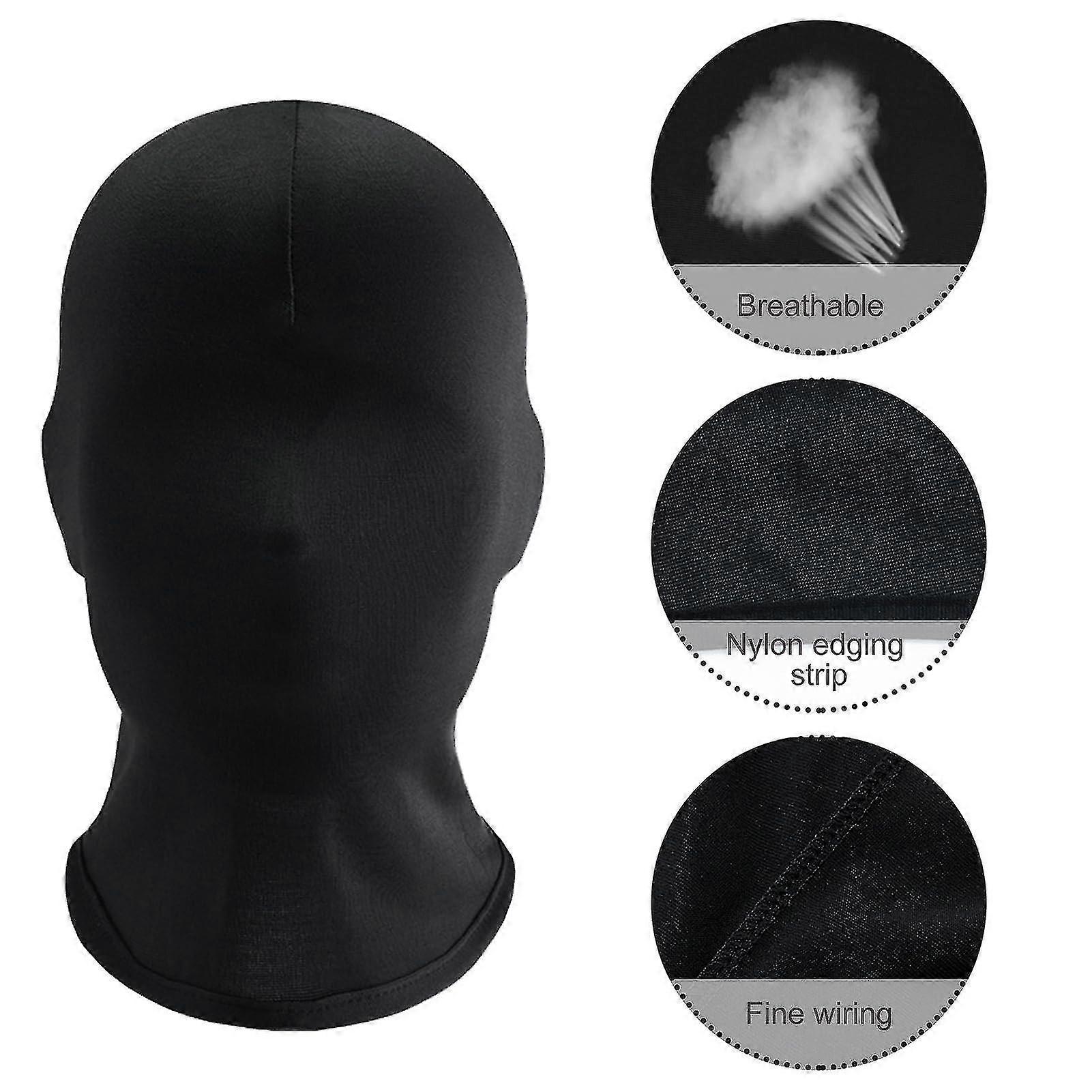 2 Pack Black Full Face Mask Halloween Full Black Mask Full Face Cover ...