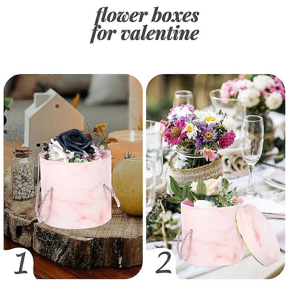 Round Bouquet Packing Boxes Small Flower Bucket Paperboard Flower ...