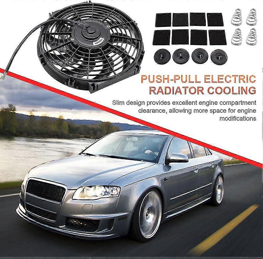 12 Inch Universal Electric Slim Fan Push Pull Radiator Engine Cooling ...
