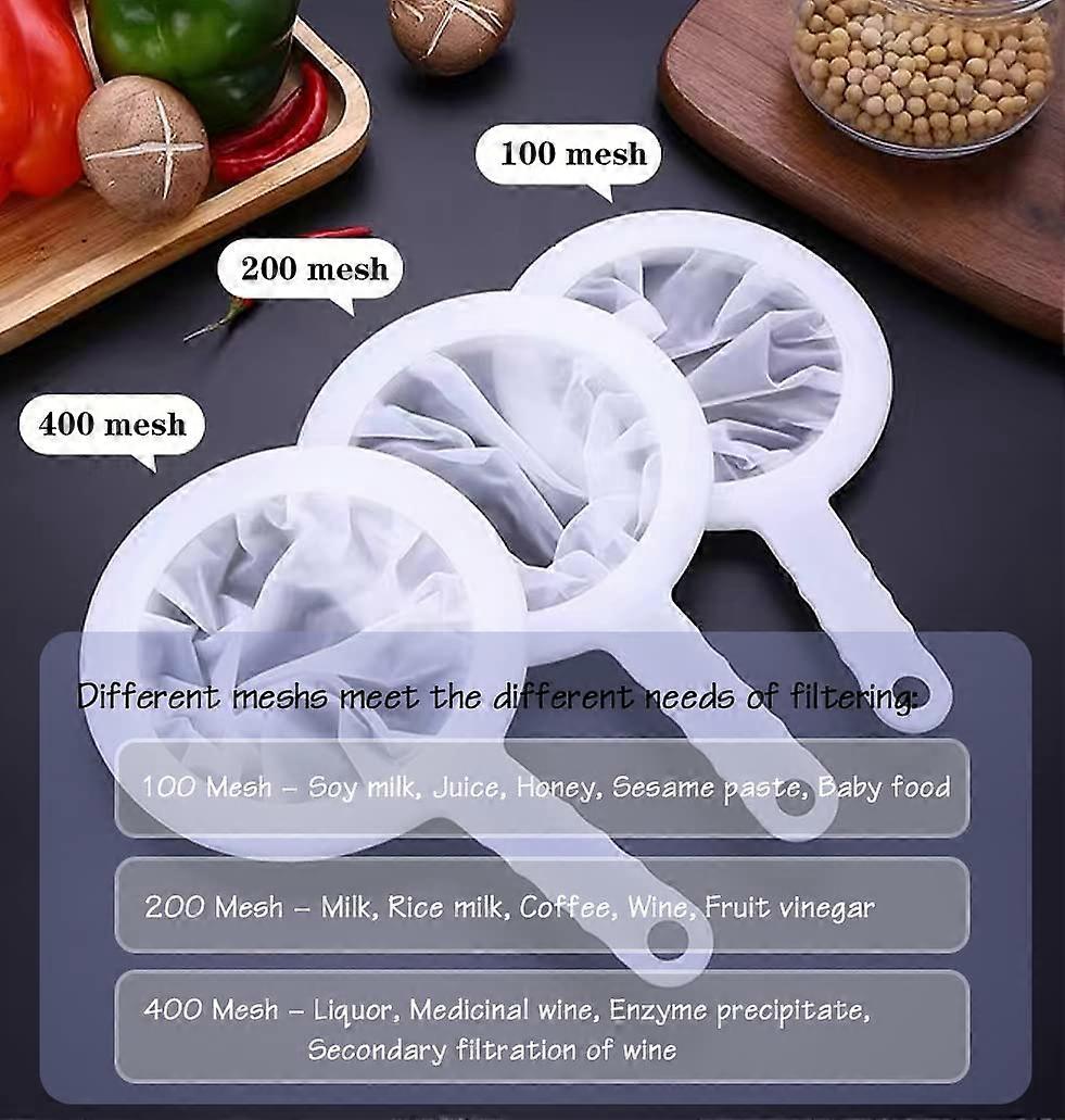 Nylon Ultra-Fine Mesh Strainer, Mesh Plastic Tea Strainer with Hole Hanging, Kitchen Sieve Food ...