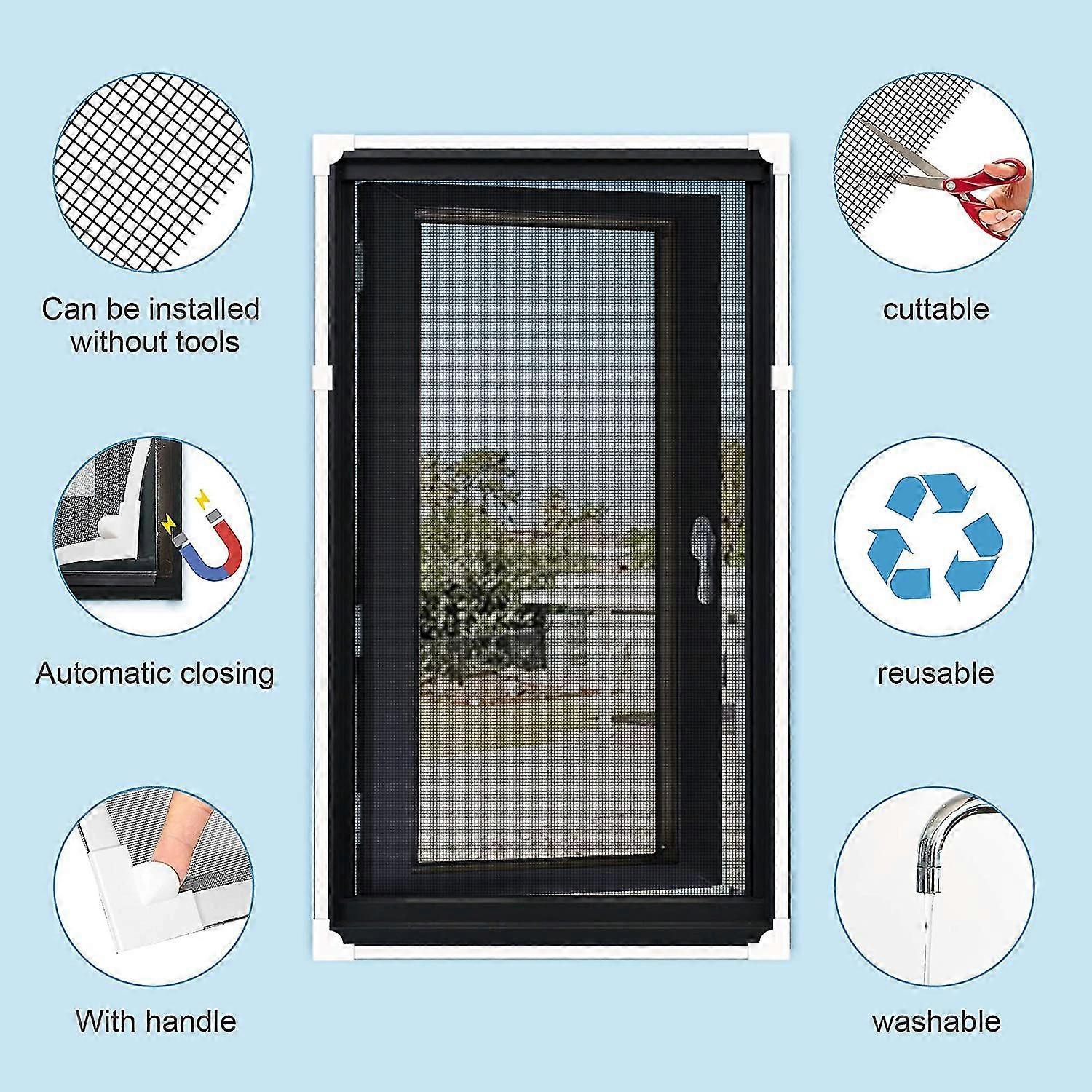 Cuttable Magnetic Fly Screen Window 130 Cm X150cm, Washable Insect ...