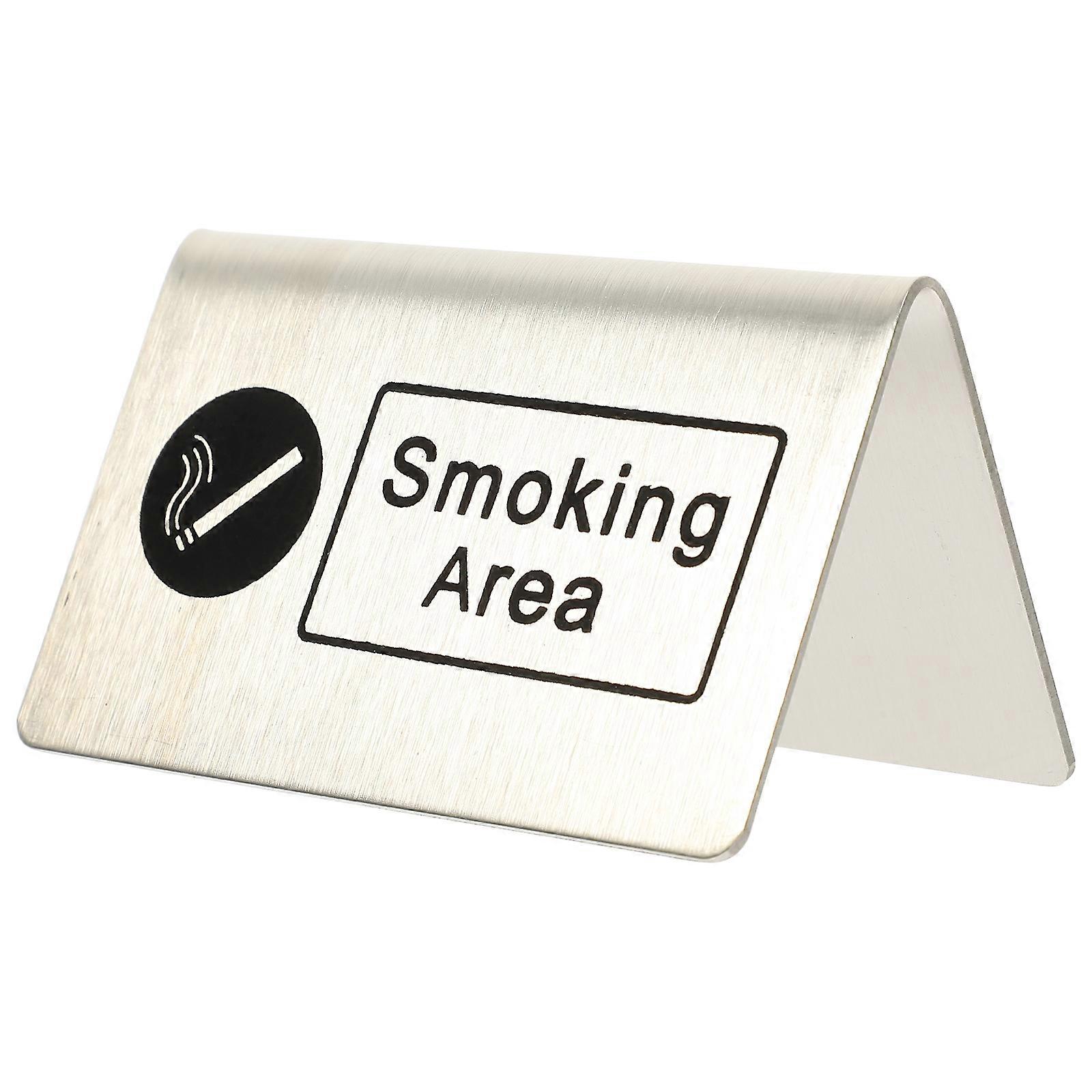 Smoking Area Sign Board Indoor Smoking Area Table Board Stainless Steel ...