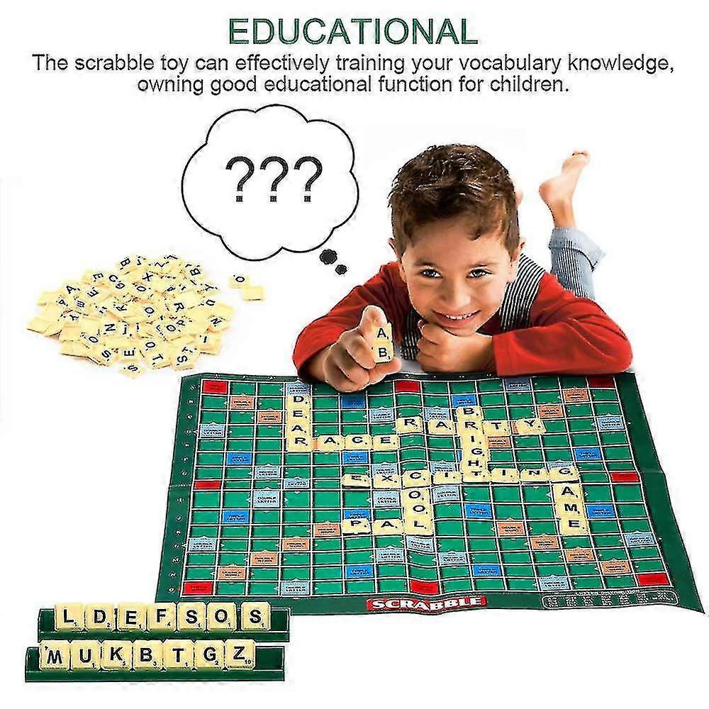Scrabble Board Game Portable Family Children Adult Educational Board ...