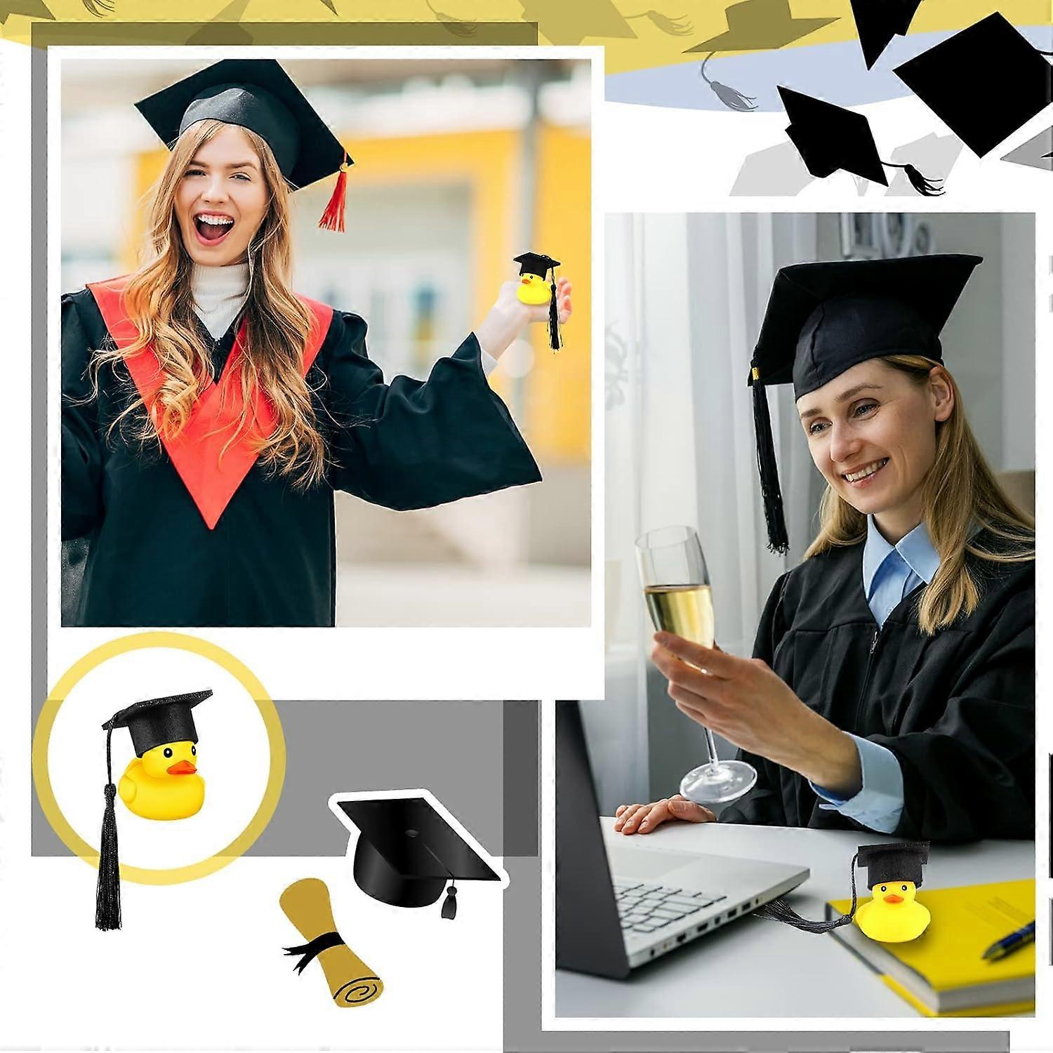 24Pcs Graduation Rubber Ducks with Grad Cap, 2024 Diploma Grad Rubber ...