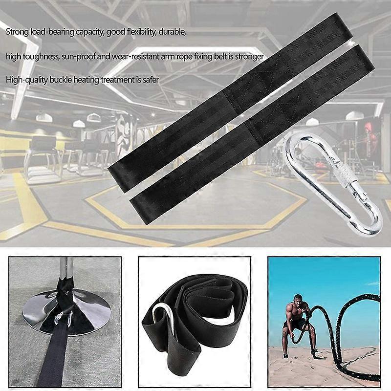 Fitness Battle Rope Anchor Strap Kit,Heavy Duty Reinforced Straps,for ...