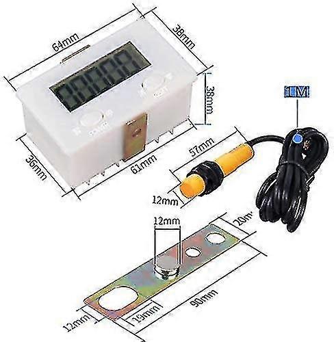 Digital 0-99999 Counter 5 Digit Plus Up Gauge + Proximity Switch Sensor ...