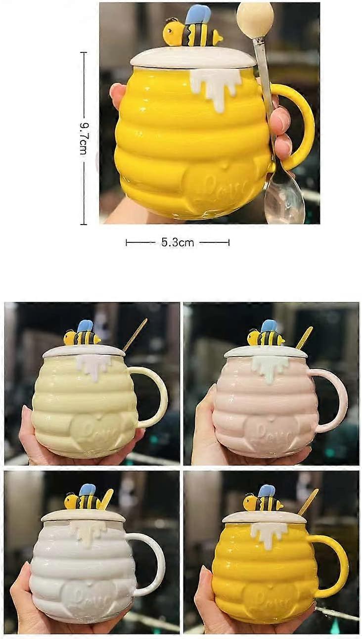 400ml Bee Mug Cute 3D Relief Ceramic Cup Creative Kitchen Office Coffee ...