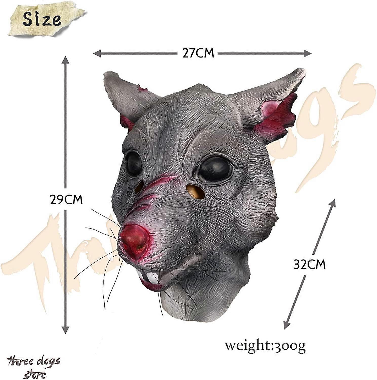 Three Dogs Party Mouse Head Mask Animal Scar Rat Mask Halloween Cosplay ...