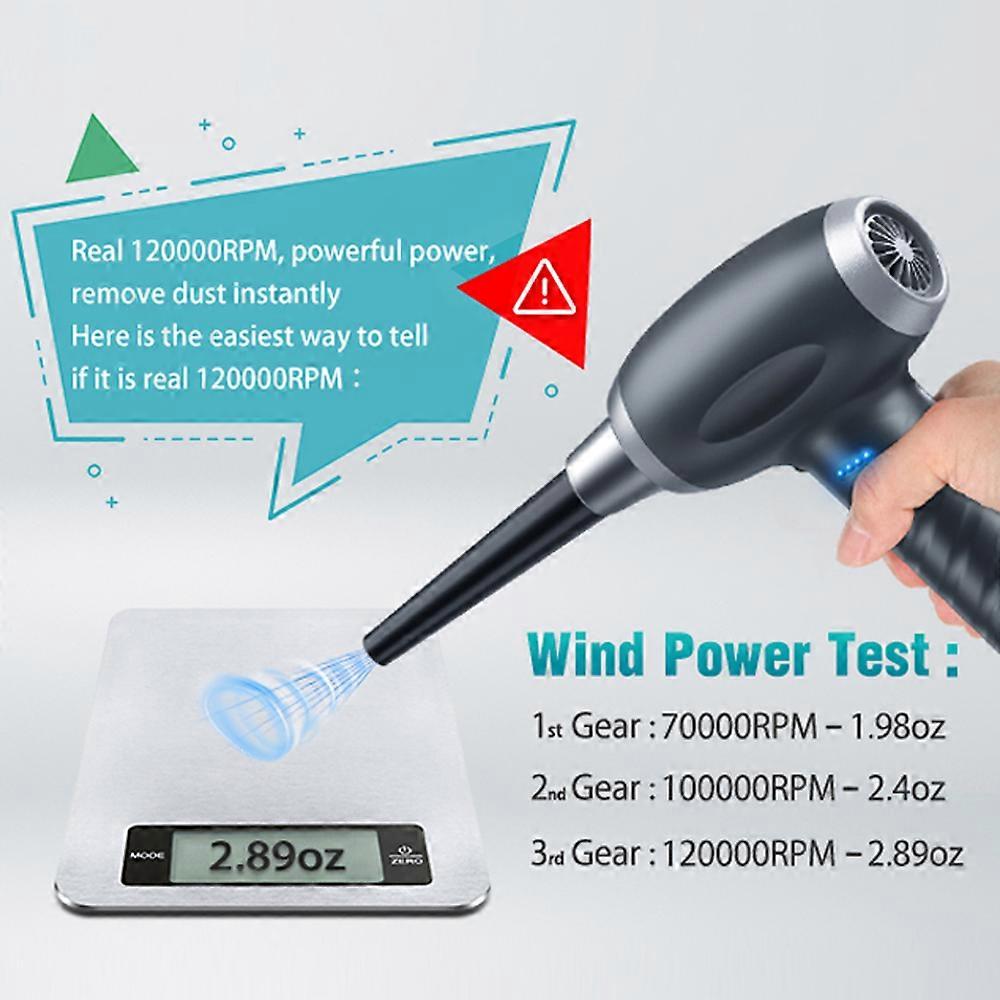 120000Rpm Cordless Air Duster Brushless Blower 90W Electric Wireless ...
