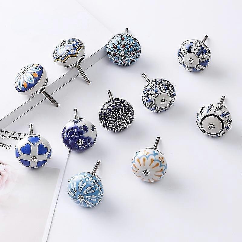 Color Pattern Rural Furniture Handle 40mm Ceramic Drawer Cabinet Handle ...