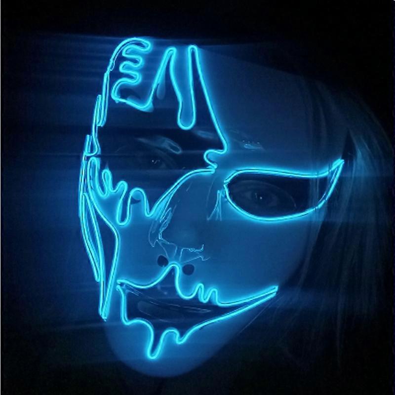 Halloween Scary LED Party Mask Neon Light Costume Mask EL Wire Face ...