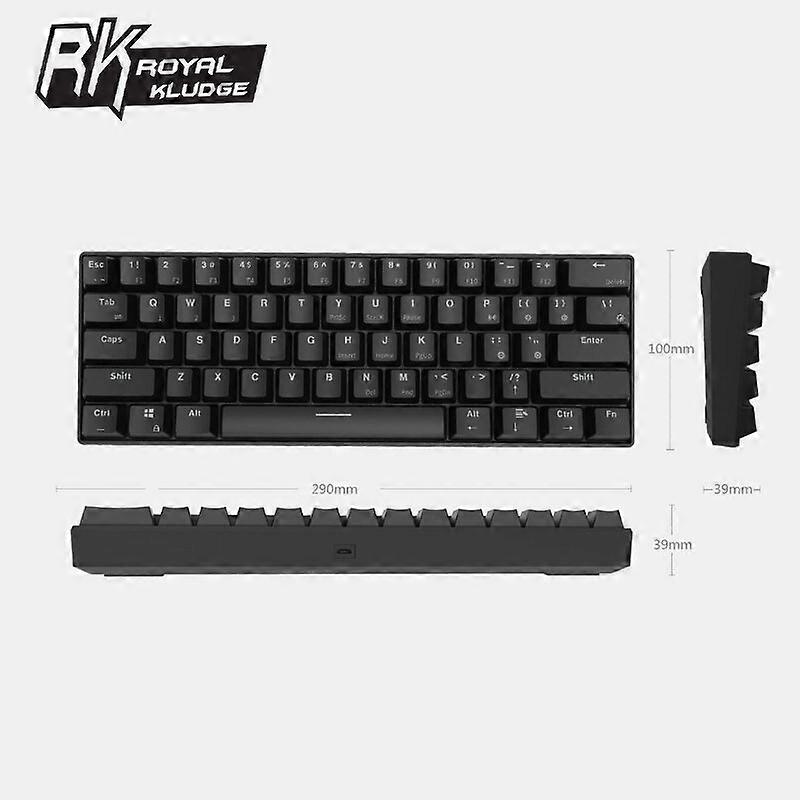 Royal Kludge Rk61 Mechanical Keyboard 61 Keys Bluetooth 5.0 Wired Dual ...