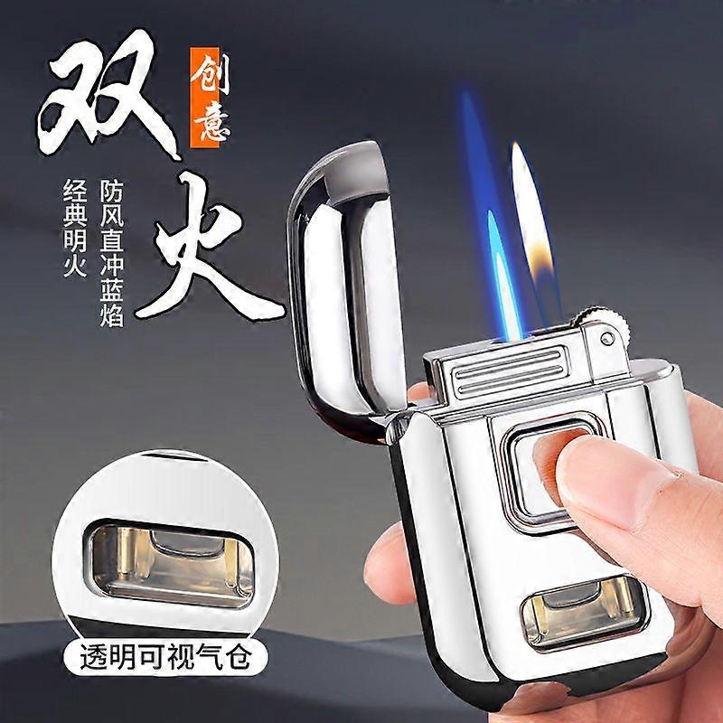 Trending Creative Windproof Double Fire Transformation Gas Lighters ...